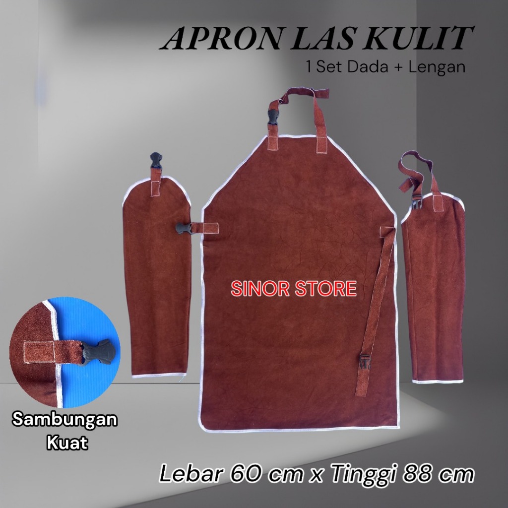 Jual Apron Las DADA dan LENGAN Kulit Sapi Warna Coklat | Shopee Indonesia