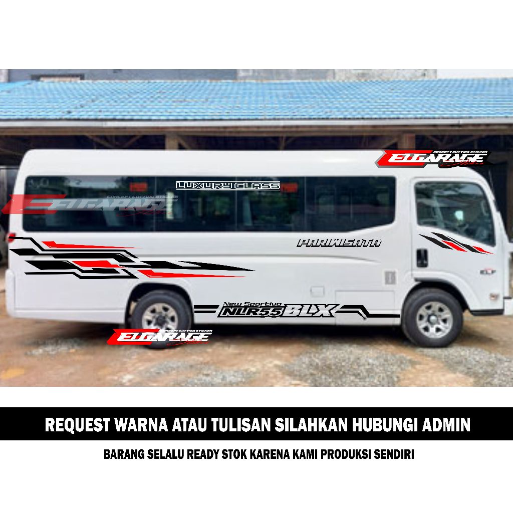 Jual Stiker mobil elf long sticker body samping mobil elf giga long ...