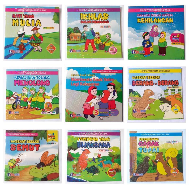 Jual 1 PAKET ISI 9 Buku Cerita Anak Seri Pendidikan Karakter 3 Bahasa ...