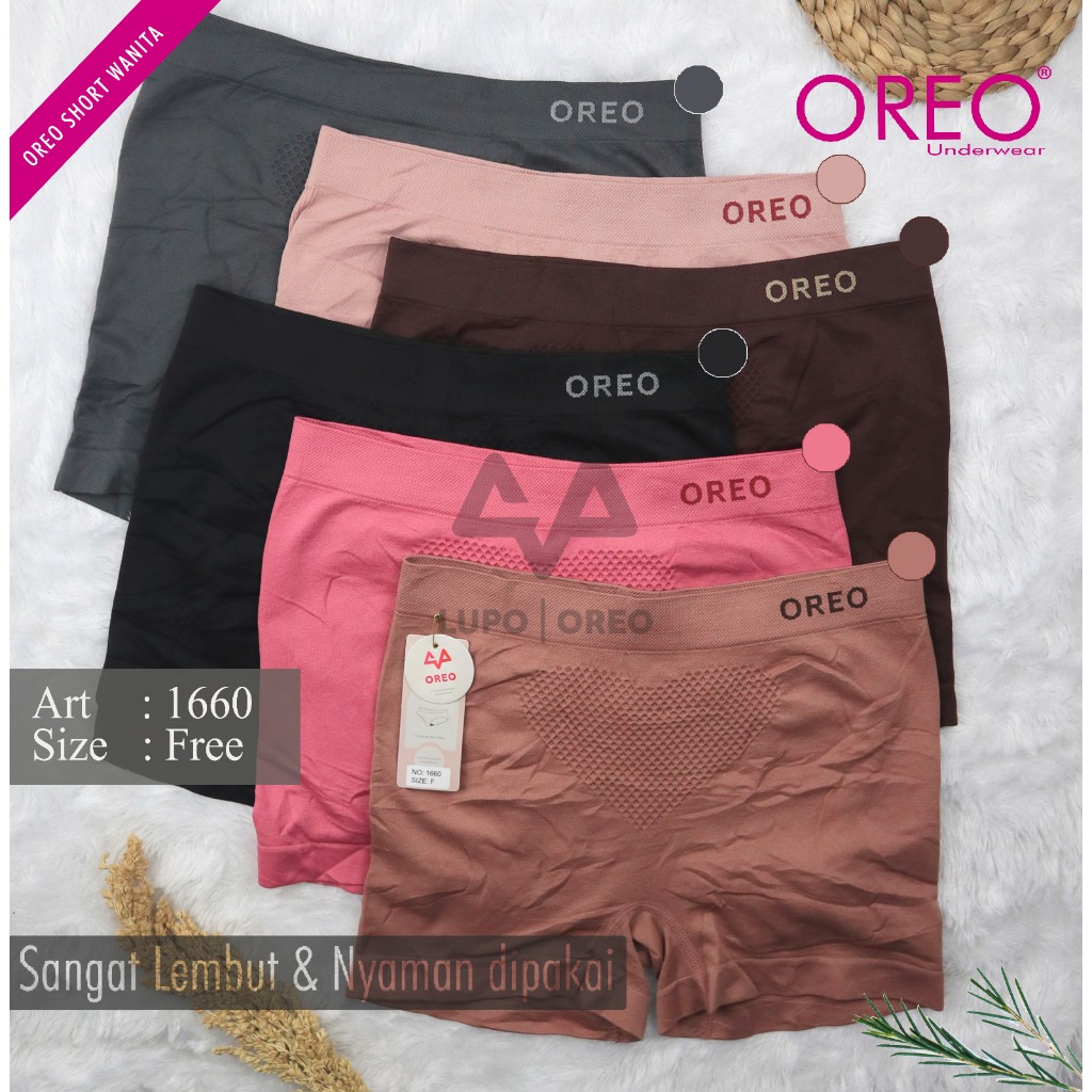 Jual OREO [3PCS] CS-1660 CELANA DALAM BOXER WANITA RAJUT PENDEK ...