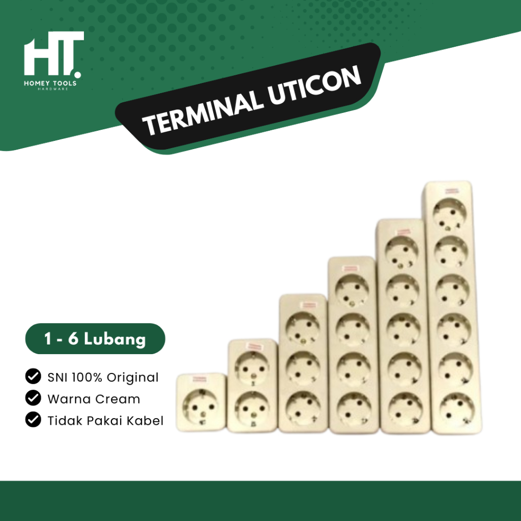 Jual UTICON Stop Kontak / Terminal Kuningan 1 2 3 4 6 Lubang / Colokan Listrik | Shopee Indonesia
