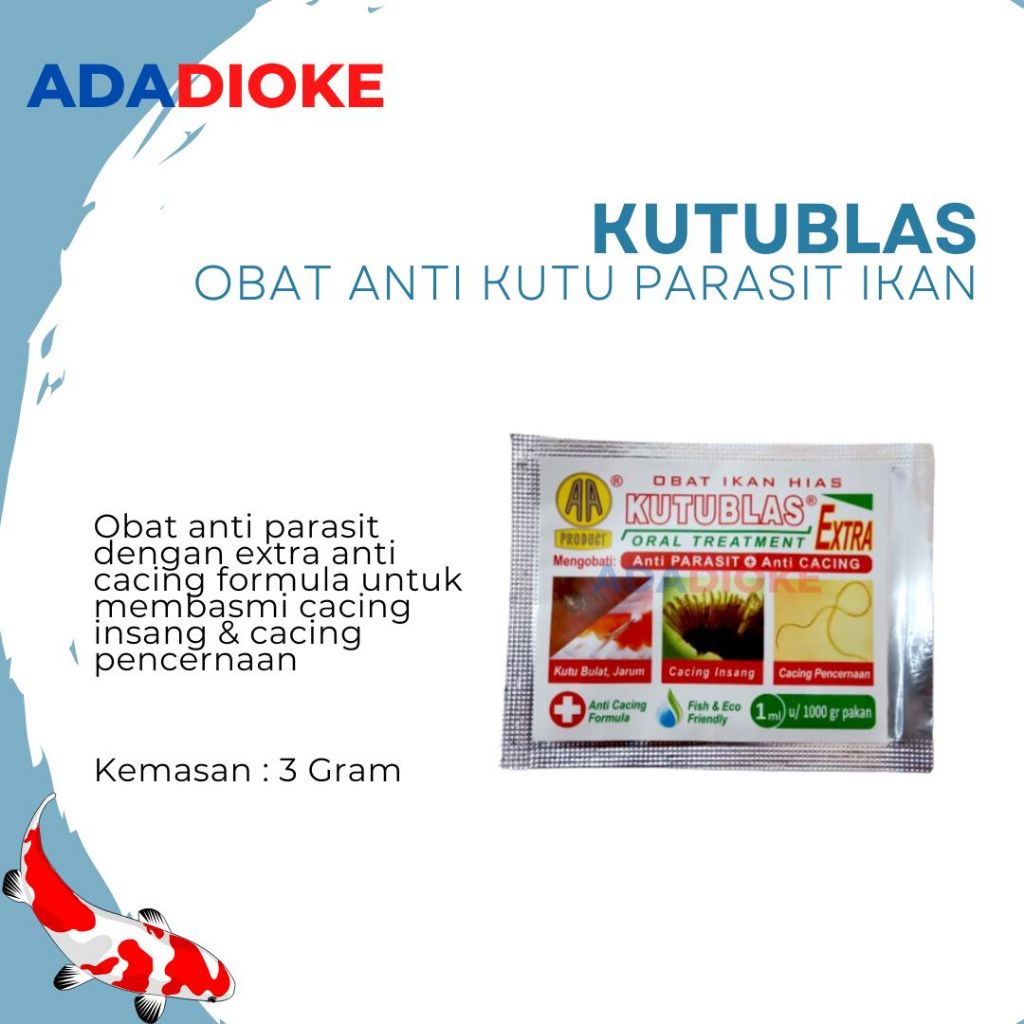 Jual Obat Parasit Kutu Cacing Ikan Kutublas 3 Gram Extra Anti Parasit ...