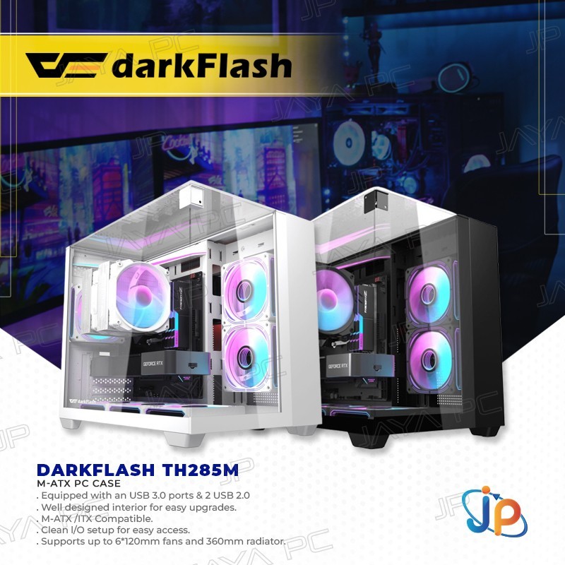 Jual darkFlash TH285M M-ATX PC CPU Case - Tempered Glass Casing ...