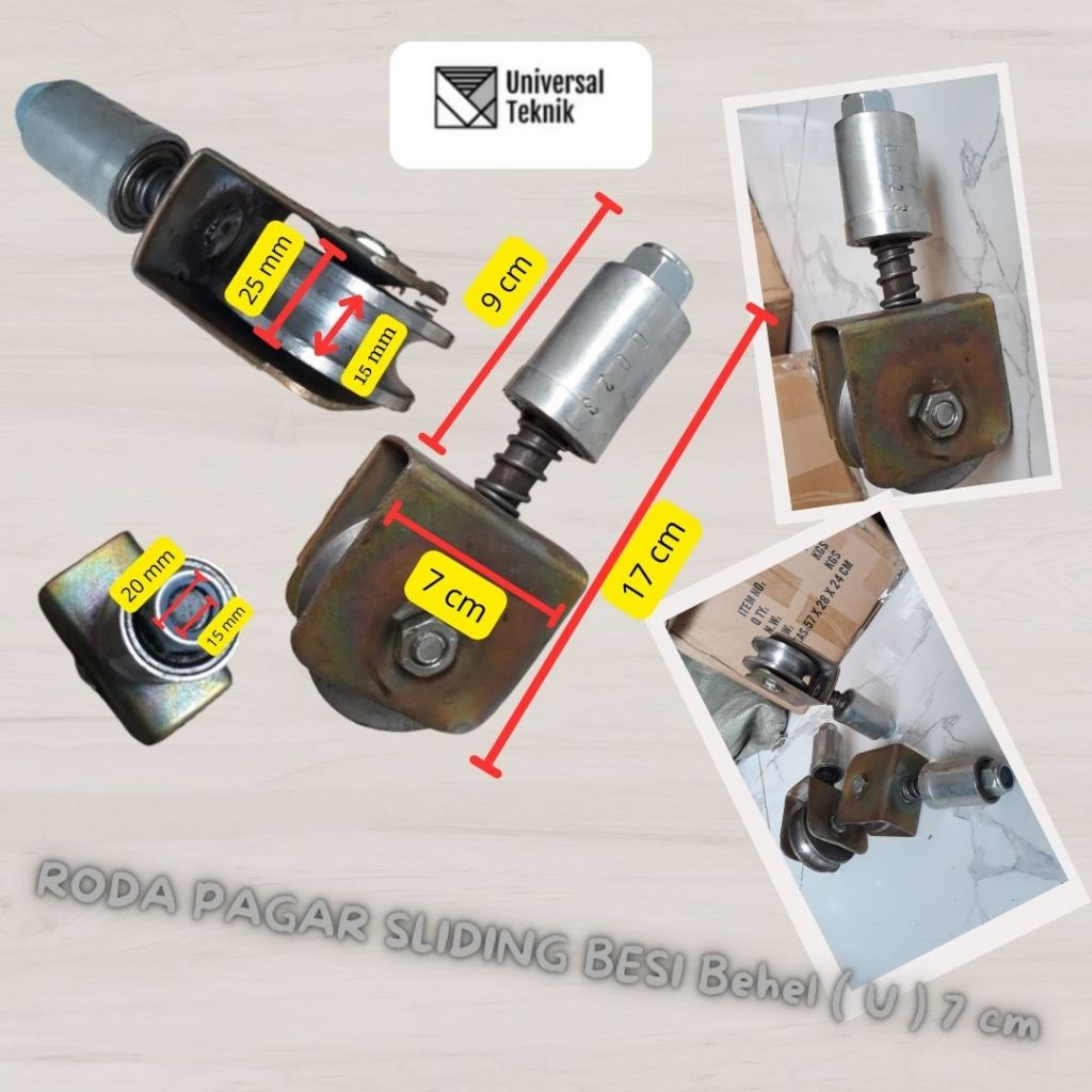 Jual RODA PAGAR SLIDING BESI Behel ( U ) 7 cm | Shopee Indonesia