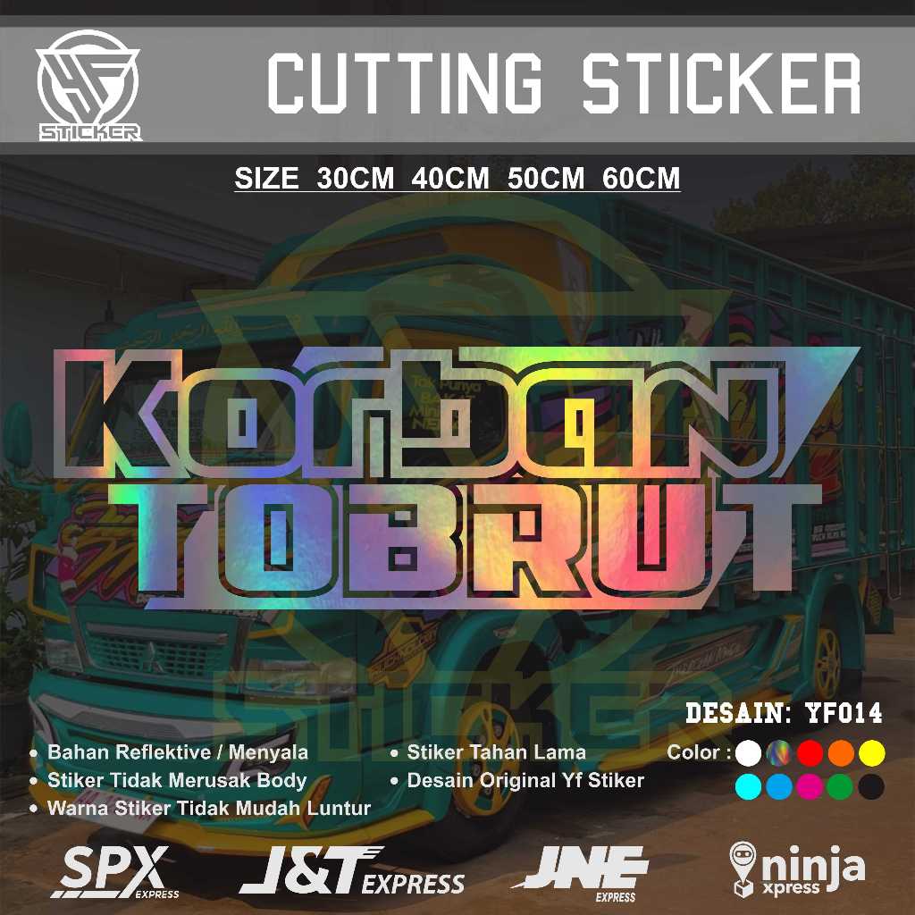 Jual Stiker viral KORBAN TOBRUT cutting variasi kaca mobil pickup truk ...