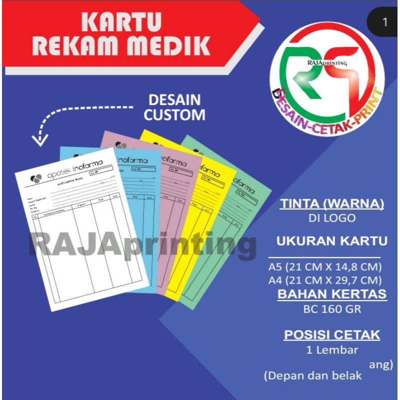 Jual CETAK CUSTOM Kartu Rekam Medis / Medical Record Card / Rekam Medis ... Jual CETAK CUSTOM Kartu Rekam Medis / Medical Record Card / Rekam Medis ...