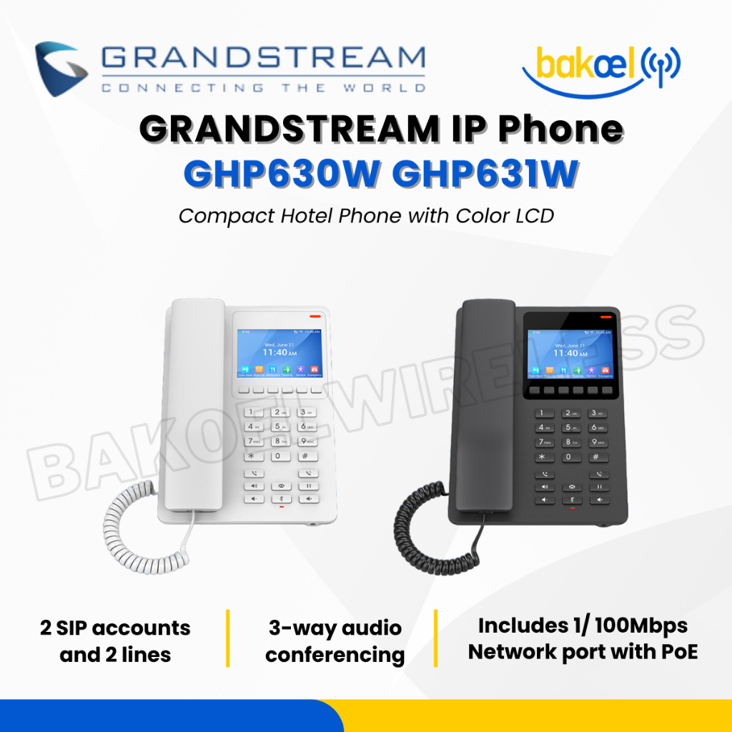 Jual Grandstream GHP630W GHP631W WiFi Compact Hotel IP Phone with Color ...
