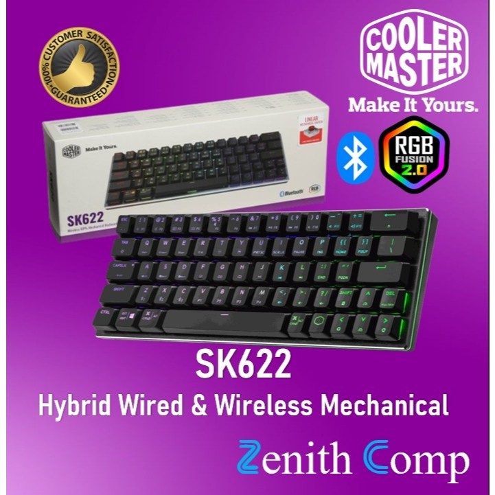 Jual Keyboard Cooler Master SK622 Black Hybrid Wired & Wireless ...