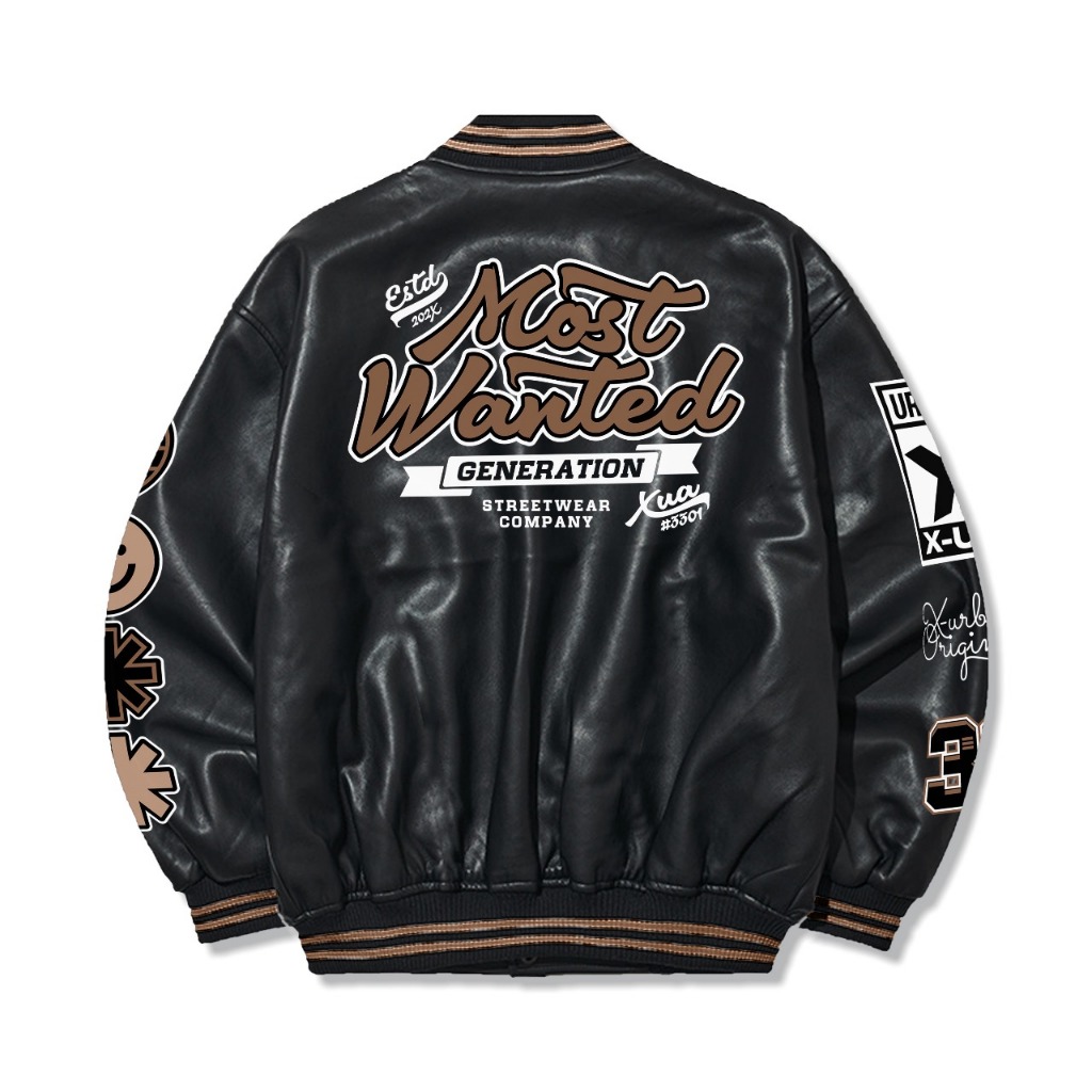 Jual X Urband Absolute Jaket Varsity Kulit Sintetis Bordir Most Wanted ...