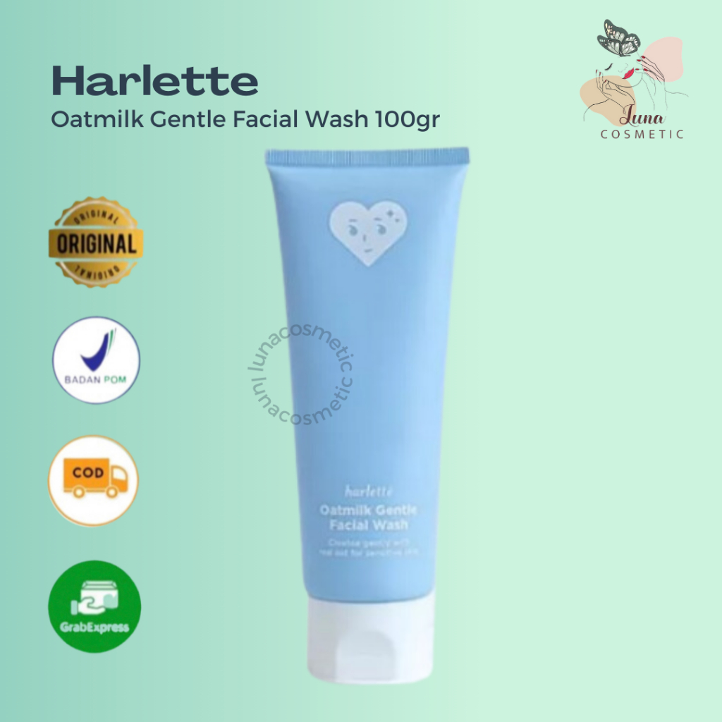 Jual Harlette Oatmilk Gentle Facial Wash | Sensitive, Dry, Combination ...