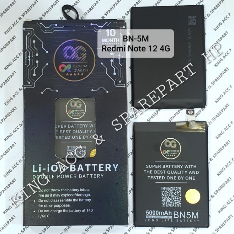 Jual NEW OG SUPER / BATERAI BATRE BATTERY BN-5M XIAOMI REDMI NOTE 12 4G ...