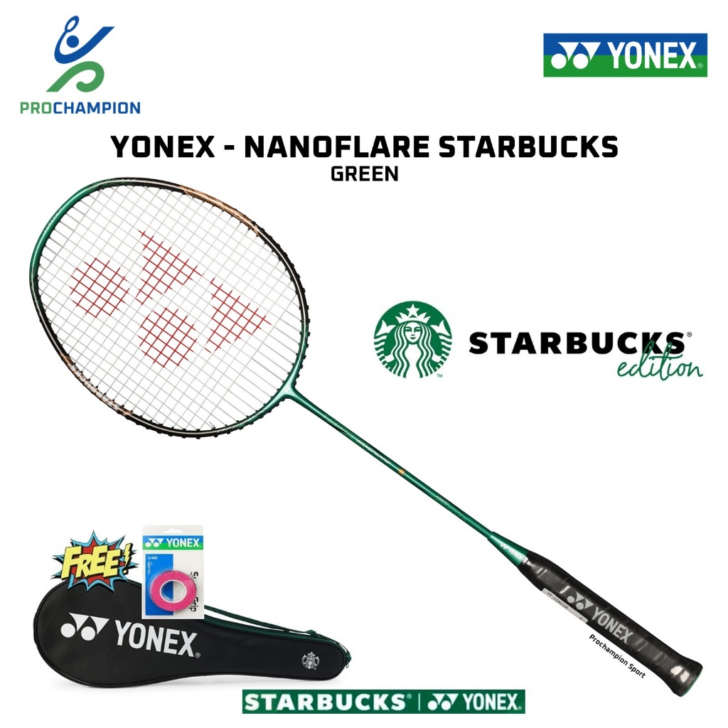 Jual Limited Edition ! Raket Badminton Yonex Spesial Edisi NANOFLARE STARBUCKS Green | Shopee ...
