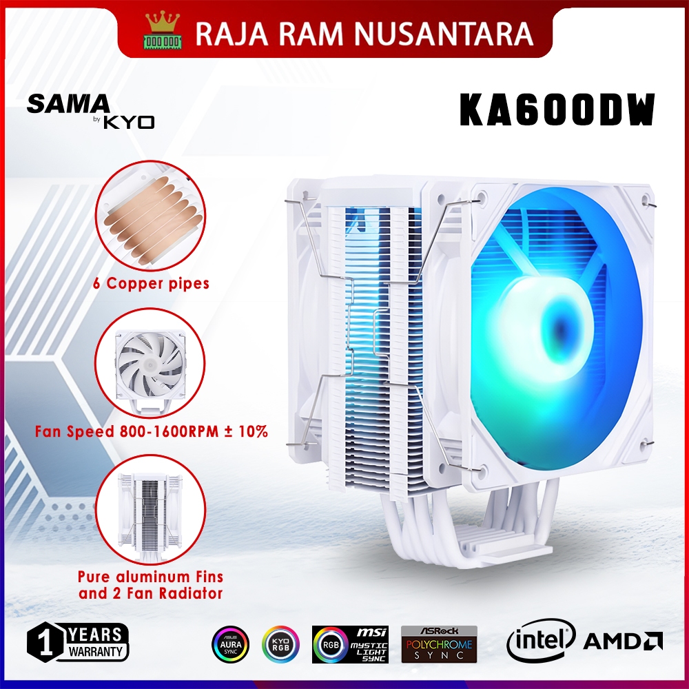 Jual KYO SAMA KA600DW CPU COOLER ARGB FAN PROCESSOR COOLER ARGB 6 ...