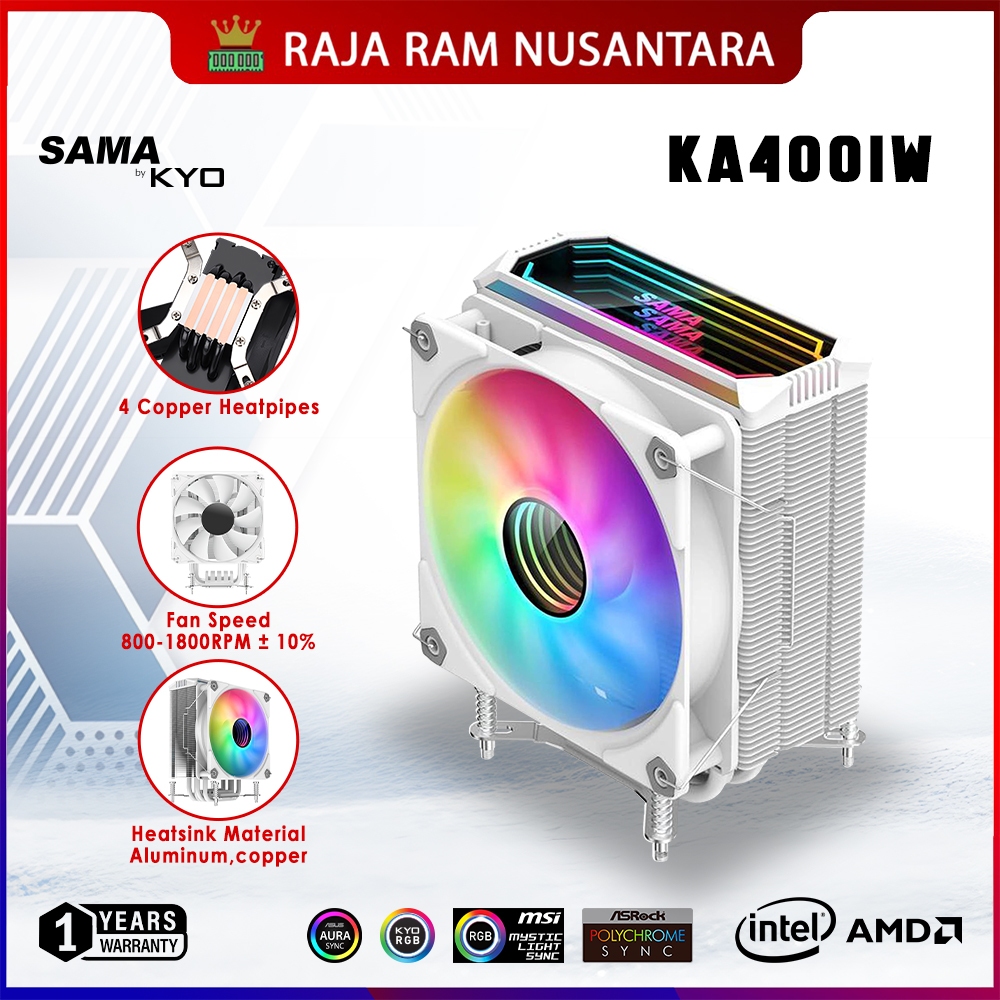 Jual KYO SAMA KA400IW CPU COOLER ARGB FAN PROCESSOR COOLER ARGB 4 ...