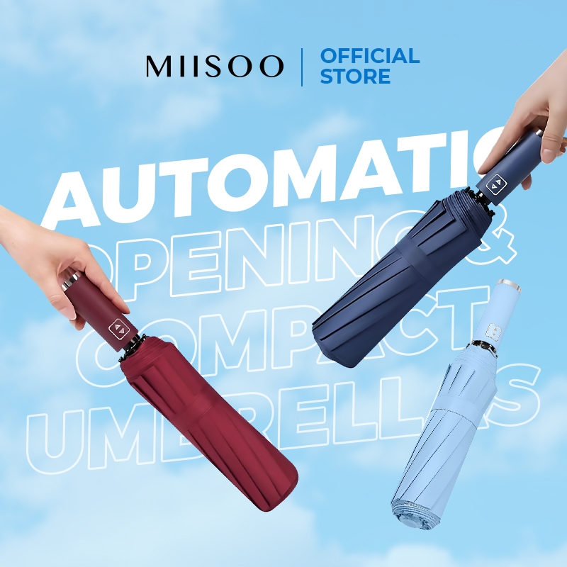 Jual MIISOO Payung Lipat Umbrella Otomatis Polos Besar Anti UV Jumbo ...