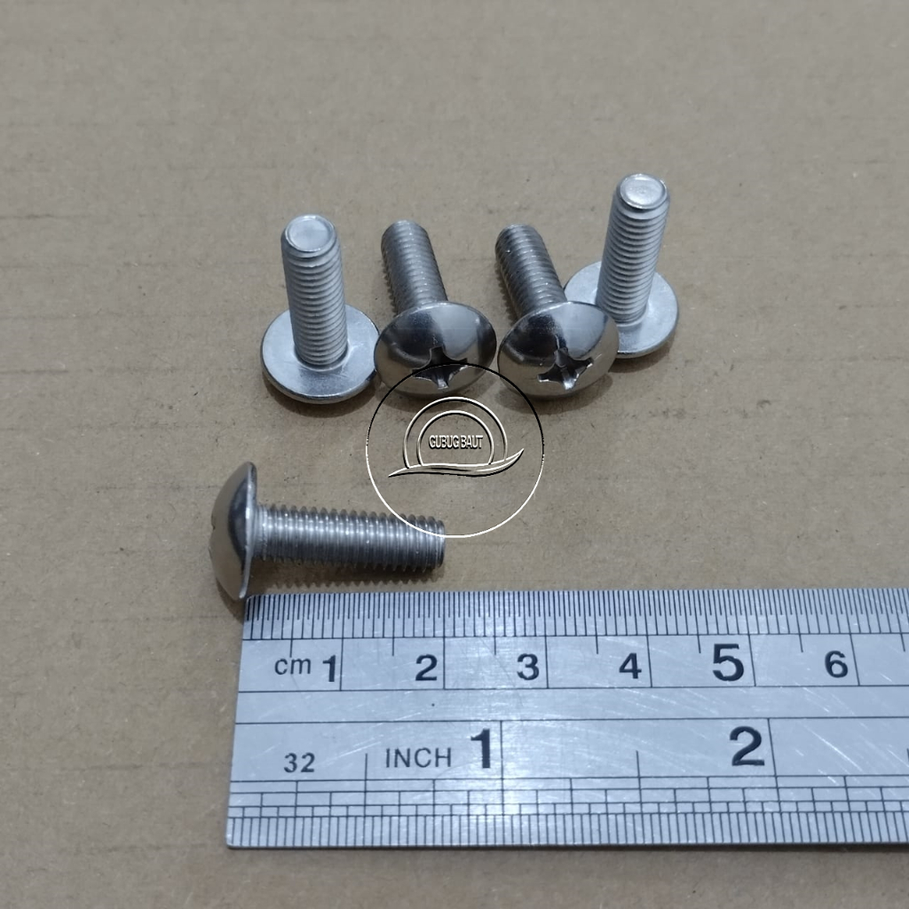 Jual BAUT JT STAINLESS M6 X 20 M6X20 PANJANG 2CM BAUD 10 2 CM BODY MOTOR 6X20 6 X 20 OBENG PLUS ...