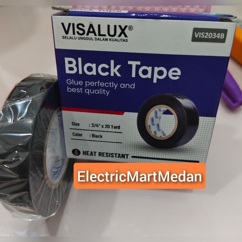 Jual isolasi listrik hitam 3/4 20yard Visalux | Shopee Indonesia