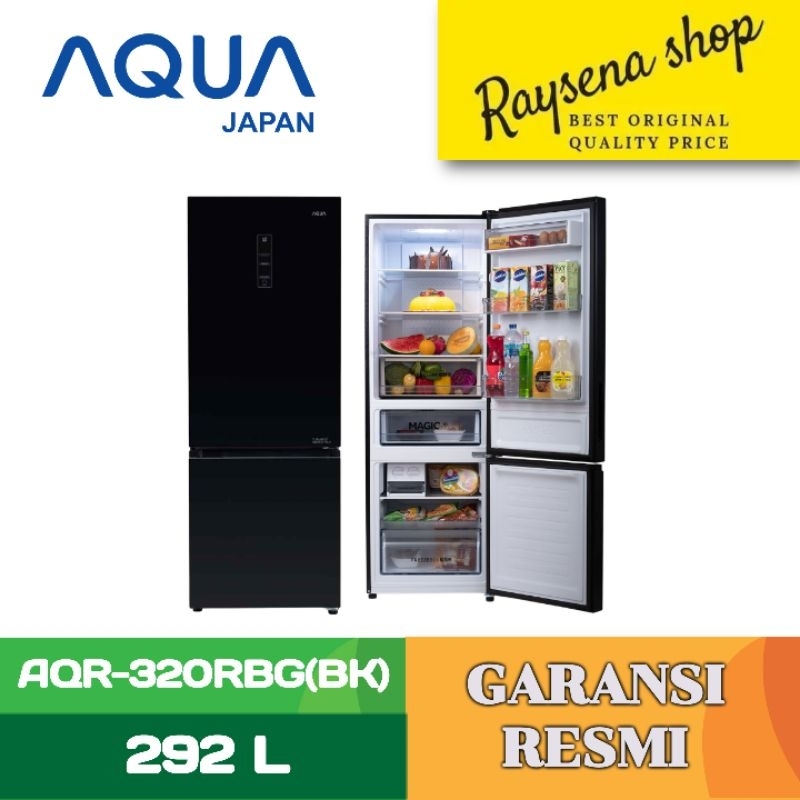 Jual AQUA KULKAS 2 PINTU KECIL SMALL 2 DOOR REFRIGERATOR AQR-320RBG(BK) | Shopee Indonesia