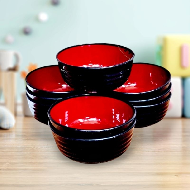 Jual Paket 5 Pcs Mangkuk Ramen Jepang Merah Hitam 15 cm | Shopee Indonesia