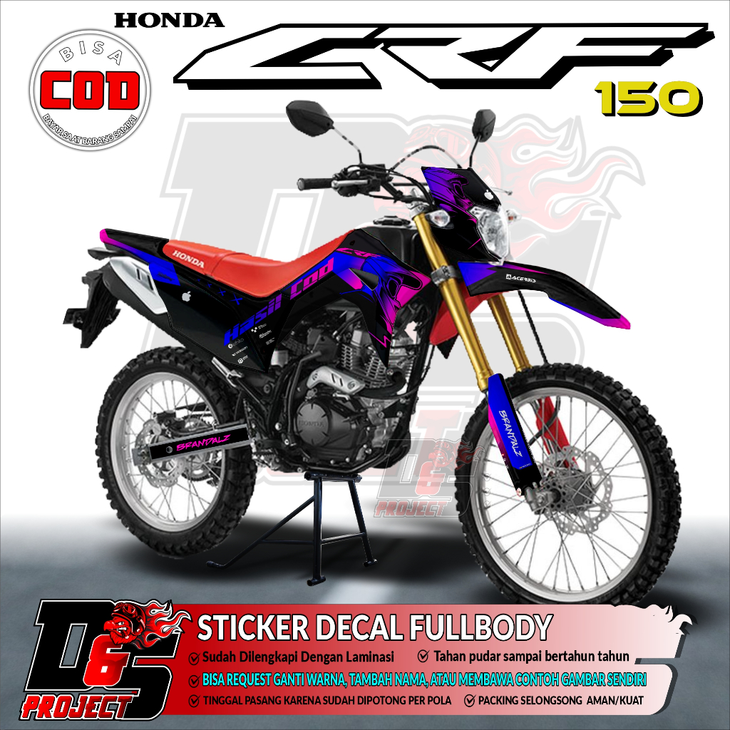 Jual Decal Sticker Full Body Stiker Motor Honda Crf 150 Motif Dns90005 Free design Custom ...