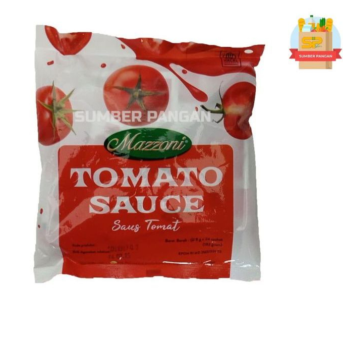 Jual Mazzoni Tomato Sauce Sachet Renteng 8 Gram isi 24 Pcs | Shopee ...