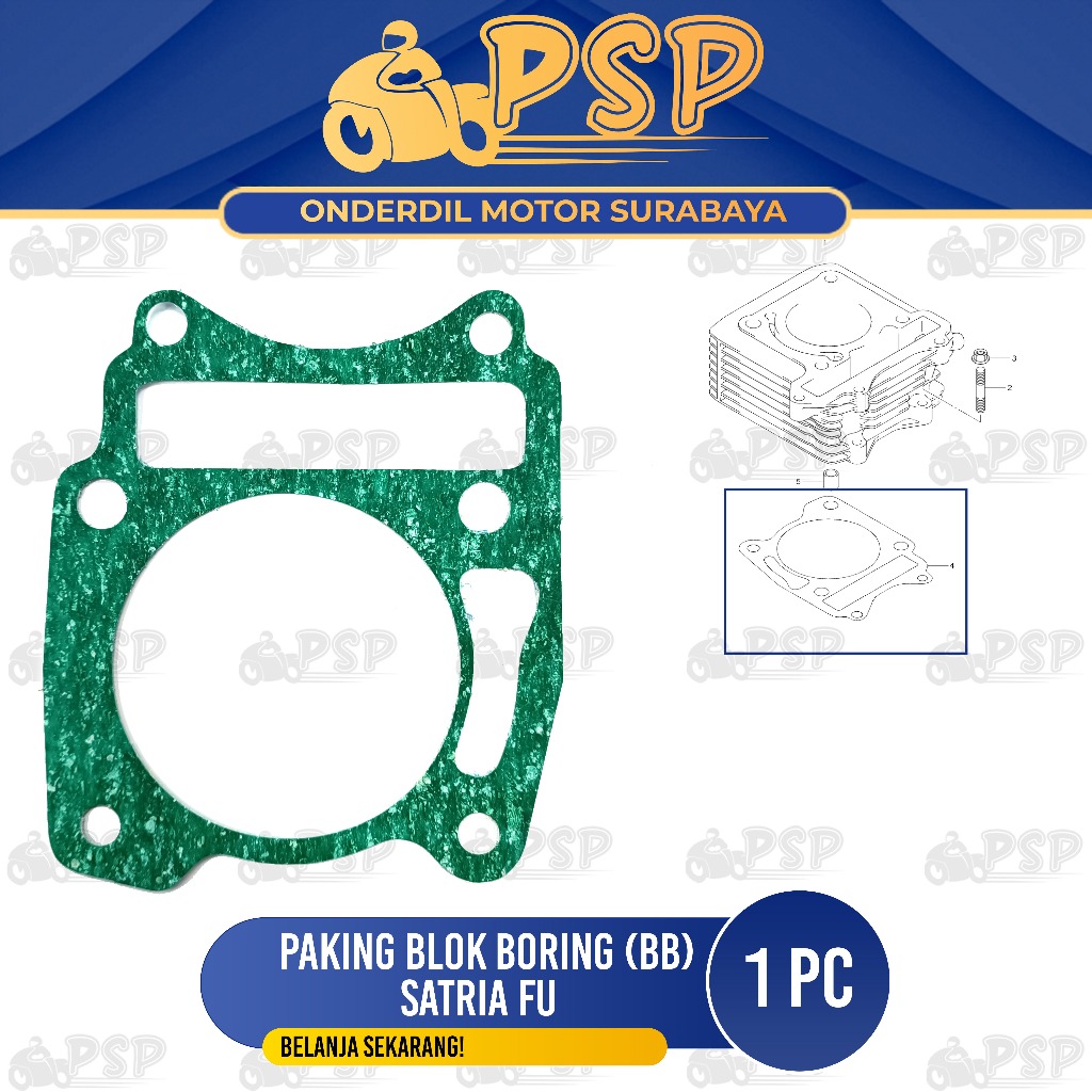 Jual Paking Blok Boring Bawah Satria FU - Packing Peking Gasket Cylinder Silinder Block Seher ...