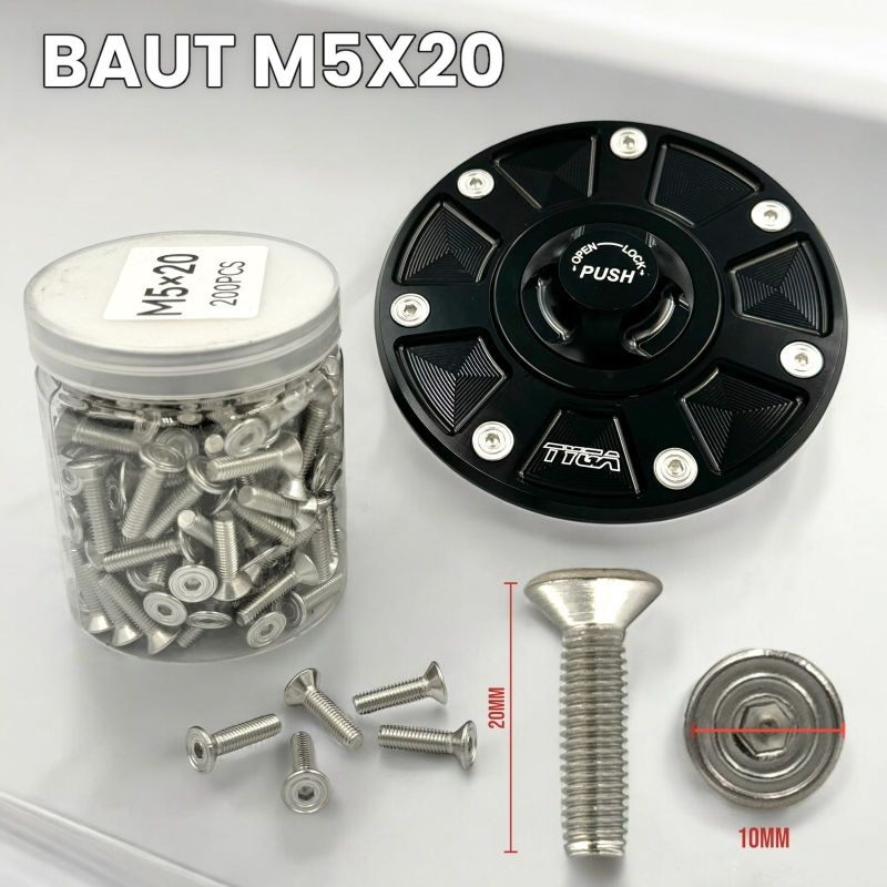 Jual Baut pb Tutup tangki Ninja Tyga R / Ss / RR M5x20 | Shopee Indonesia