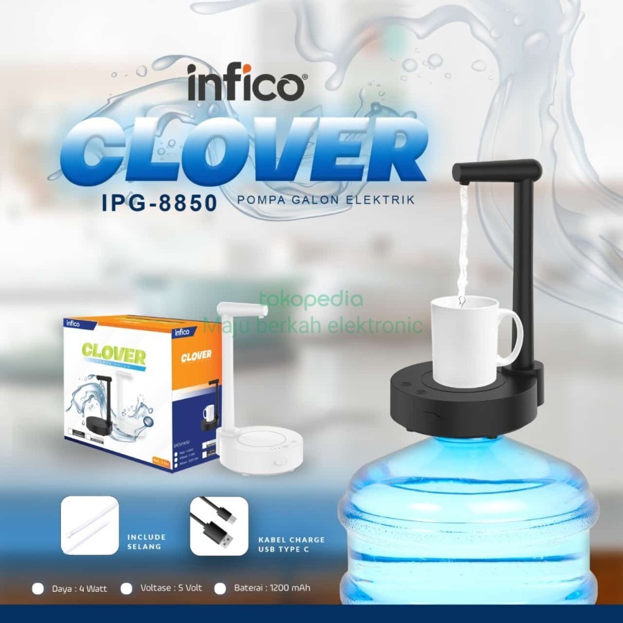 Jual POMPA GALON AIR ELEKTRIC INFICO CLOVER WATER PUMP ELECTRIC IPG ...