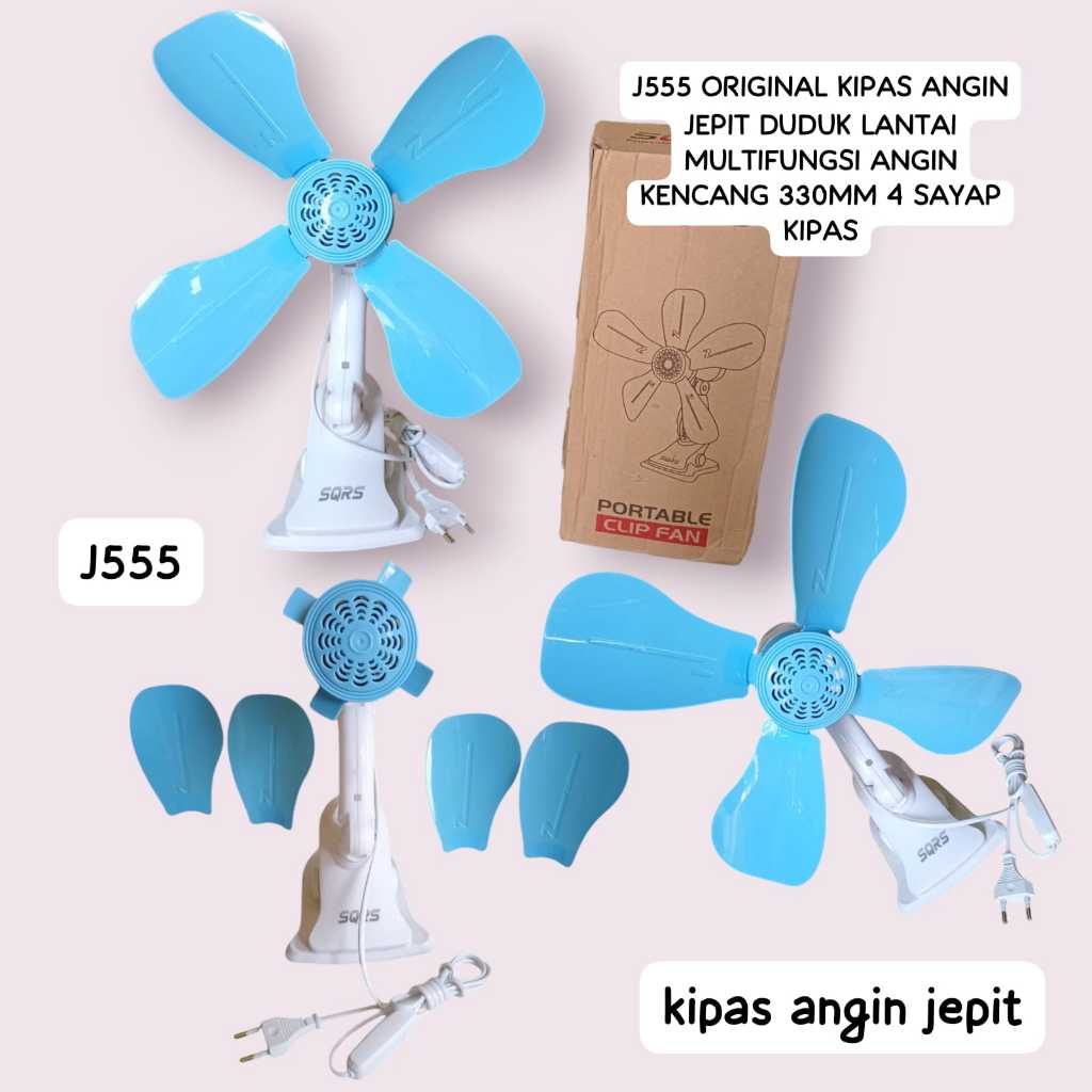 Jual J555 KIPAS ANGIN JEPIT FAN PORTABLE CLIP DUDUK DINDING WALL ...