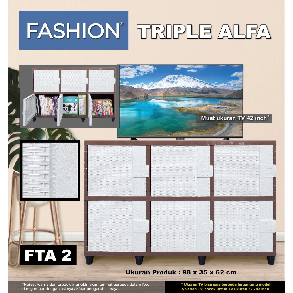 Jual LEMARI PLASTIK CLUB TRIPLE FLIP ALFA FASHION / MEJA TV SERBAGUNA ...