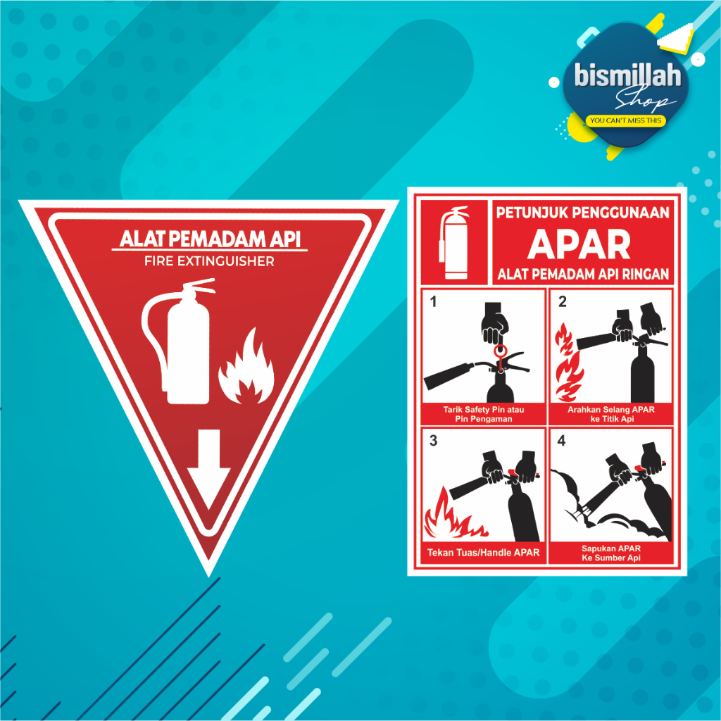 Jual [min order 3]Stiker APAR & petunjuk penggunaan APAR | Shopee Indonesia