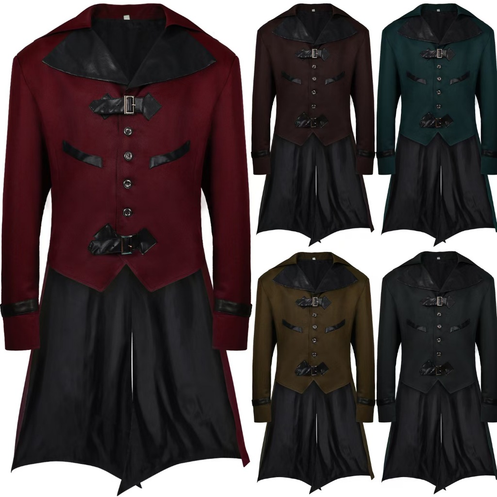 Jual Halloween Gothic retro punk men's dress tailcoat set performance ...
