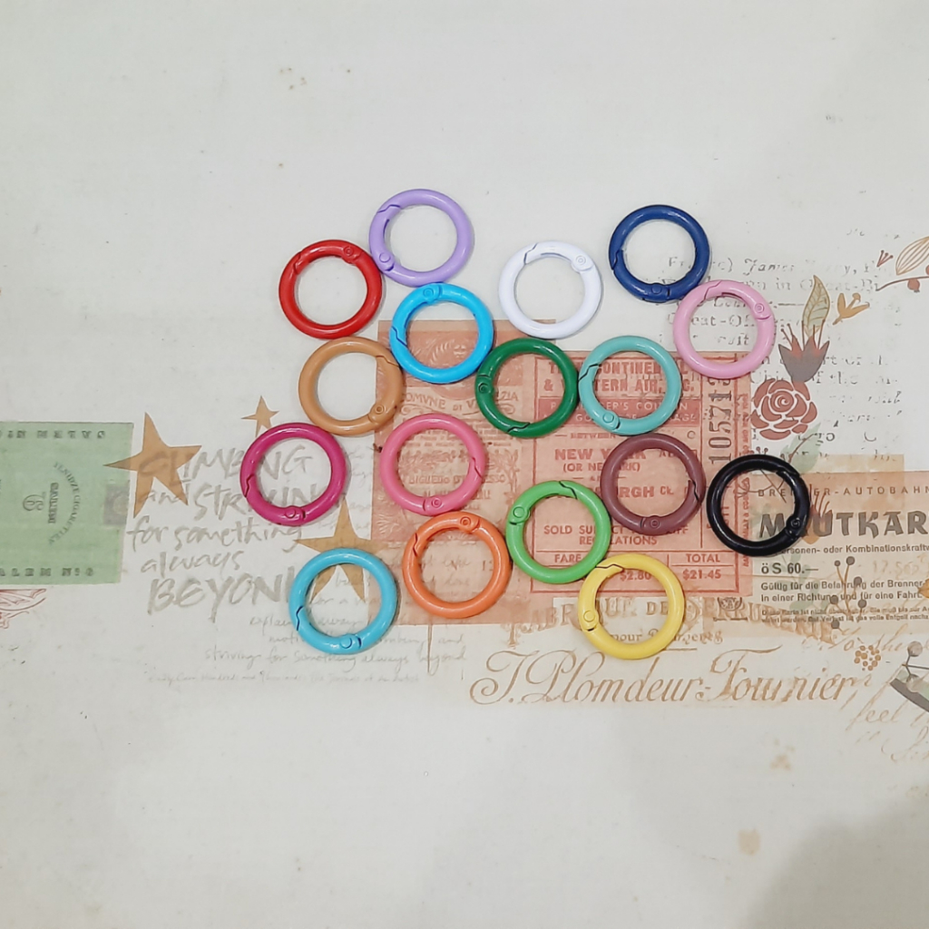 Jual Ring besi O bulat warna warni isi 6pcs warna random | Shopee Indonesia