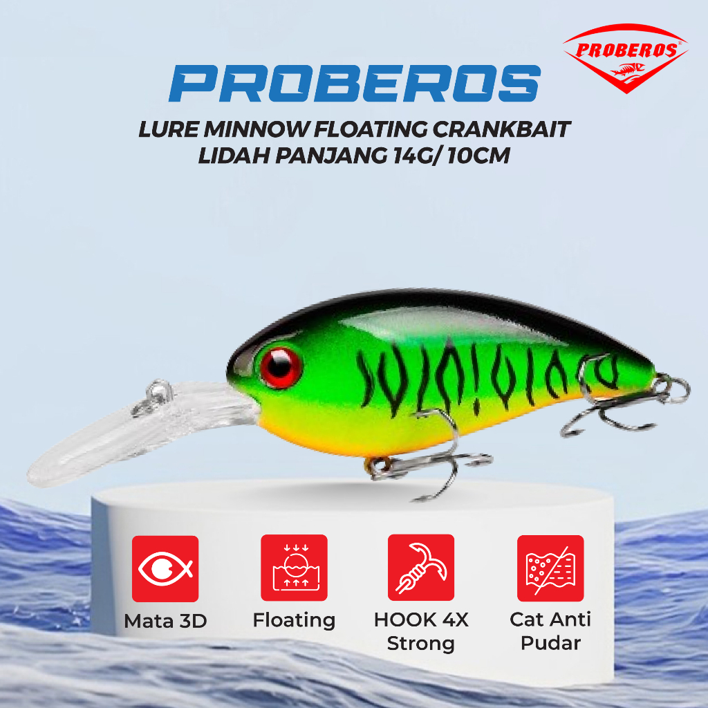 Jual Proberos Umpan Crankbait 10cm/14G Lure minnow lidah panjang ...