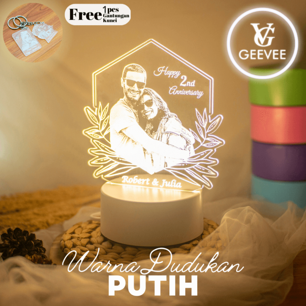Jual Personalized Gift Lampu Tidur Hias LED 3D Akrilik Transparant ...