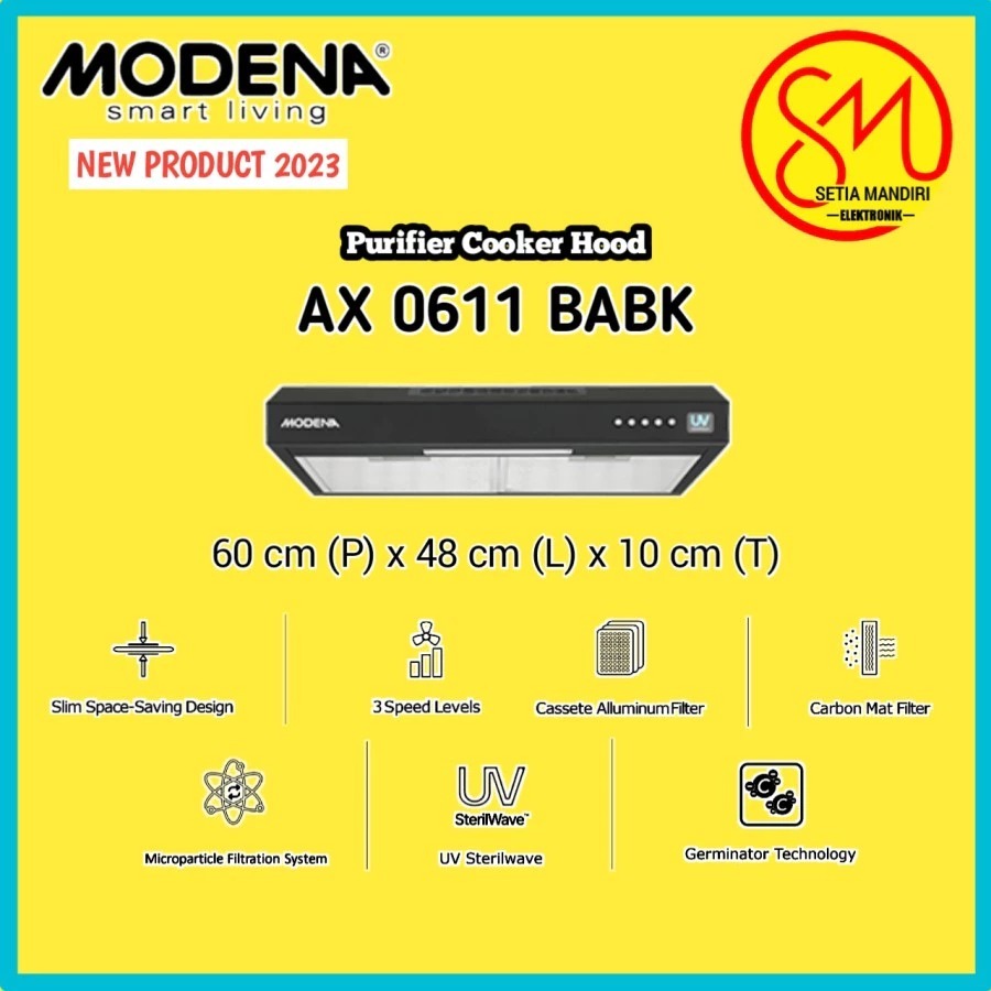 Jual [KARGO] MODENA Cooker Hood Esile 60cm PX 6001 PX 6031 L AX 0611 BABK | Shopee Indonesia