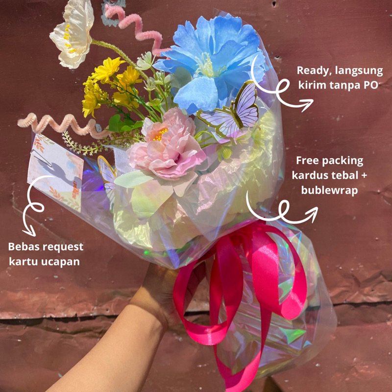 Jual [READY | BISA COD]ROUND BOUQUET KOREAN | BUKET BUNGA ARTIFICIAL ...