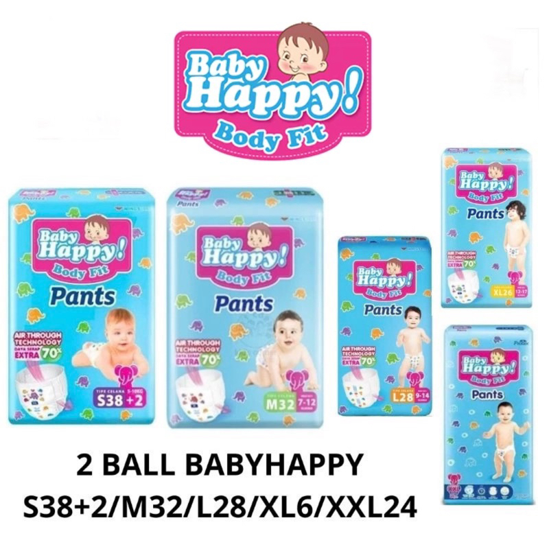 Jual BABY HAPPY 2 BALL (S40 ‘ M32 ‘ L28 ‘ XL26 ‘ XXL24) | Shopee Indonesia