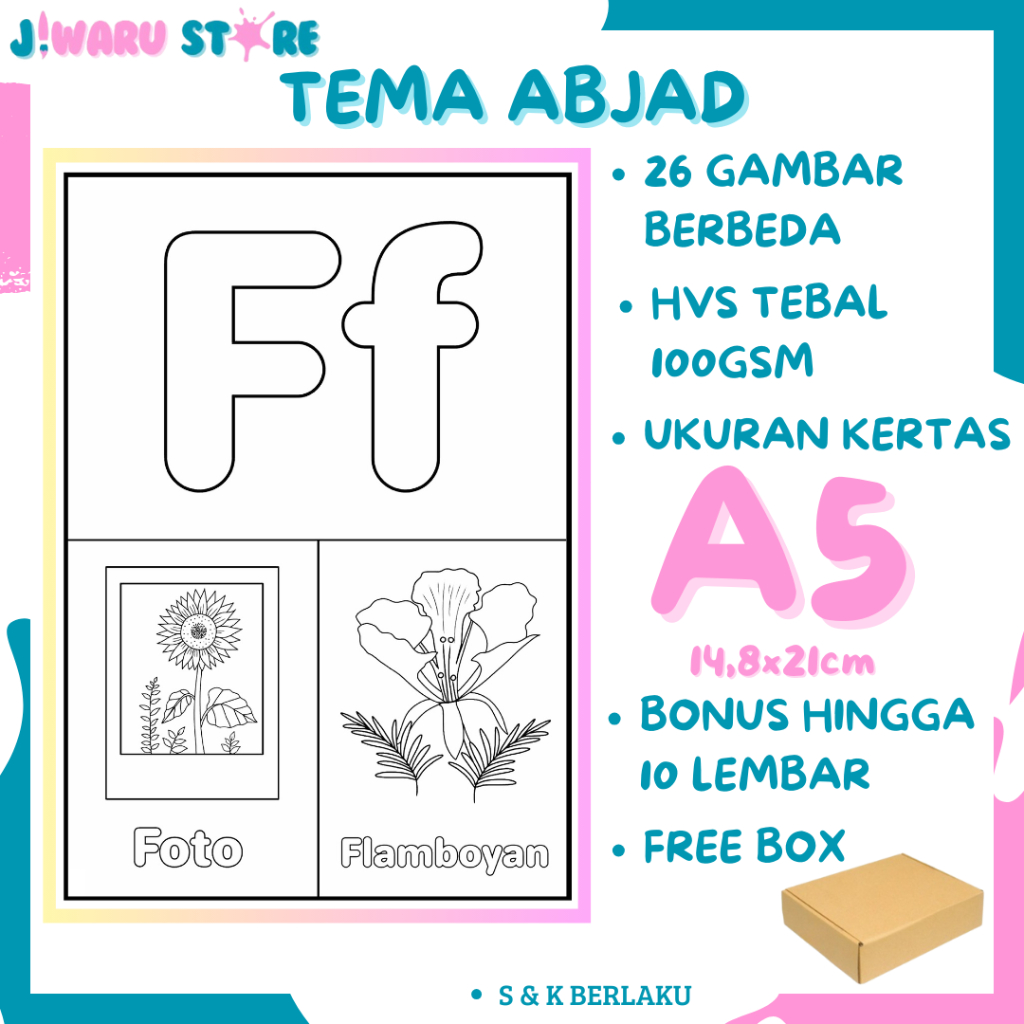 Jual 26 Gambar Kertas mewarnai anak / Coloring / Sketsa Tema Abjad ...