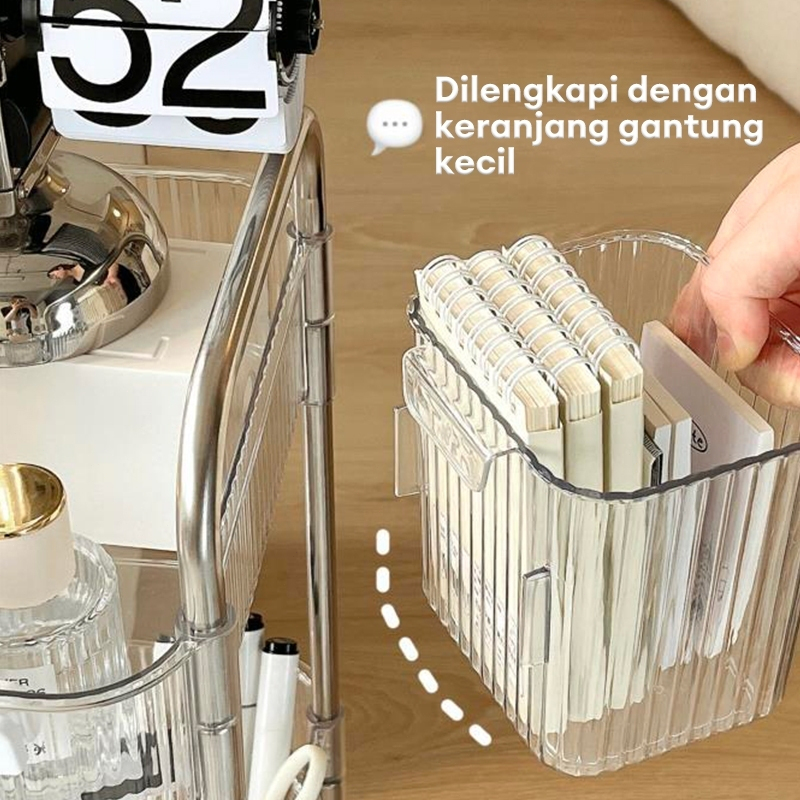 Jual Rak Troli Susun Stainless steel Rak Kosmetik Serbaguna Rak Kamar ...