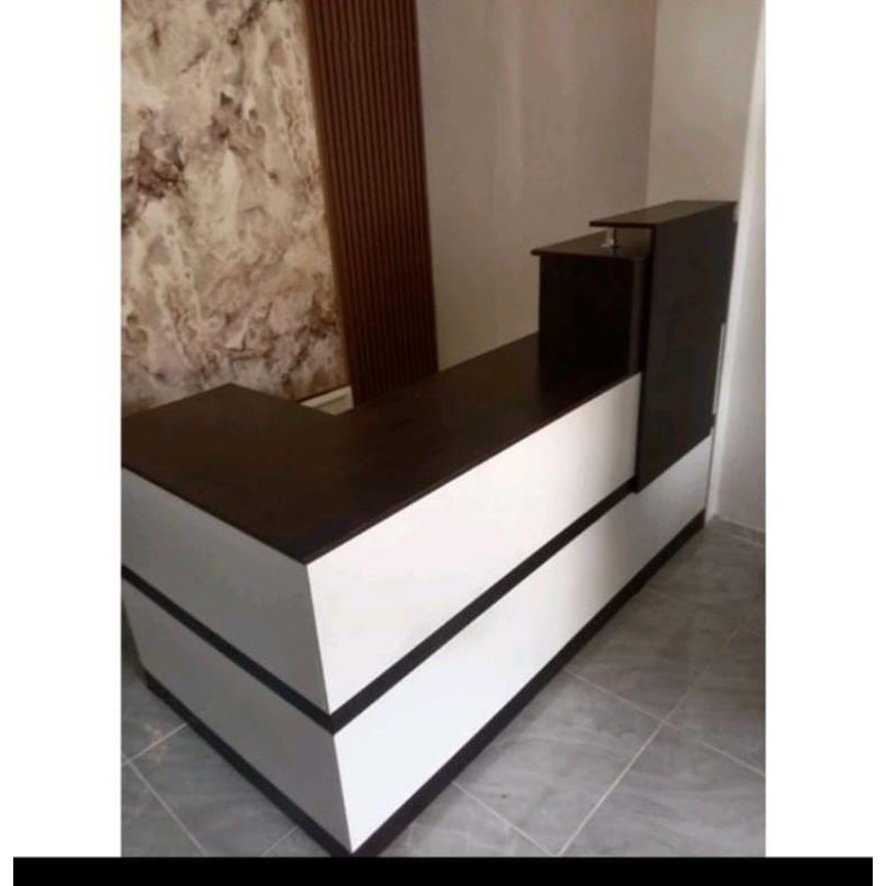 Jual Meja kasir 2 meter meja resepsionis bentuk L | Shopee Indonesia