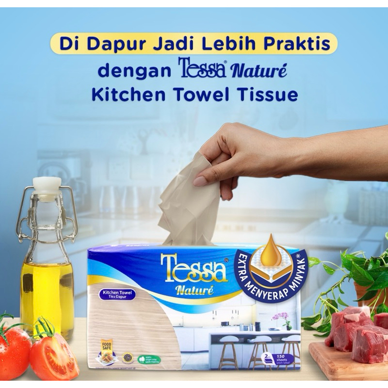 Jual Tessa Tisu Pengesat Air Dan Minyak Serbaguna Nature Series ...