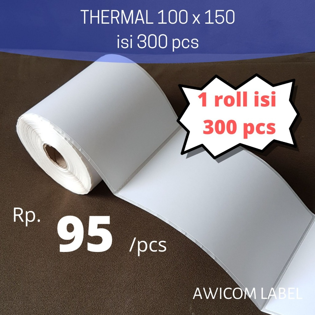 Jual 100 x 150 Thermal Label Barcode 100x150 Direct isi 250 pcs ukuran A6 | Shopee Indonesia