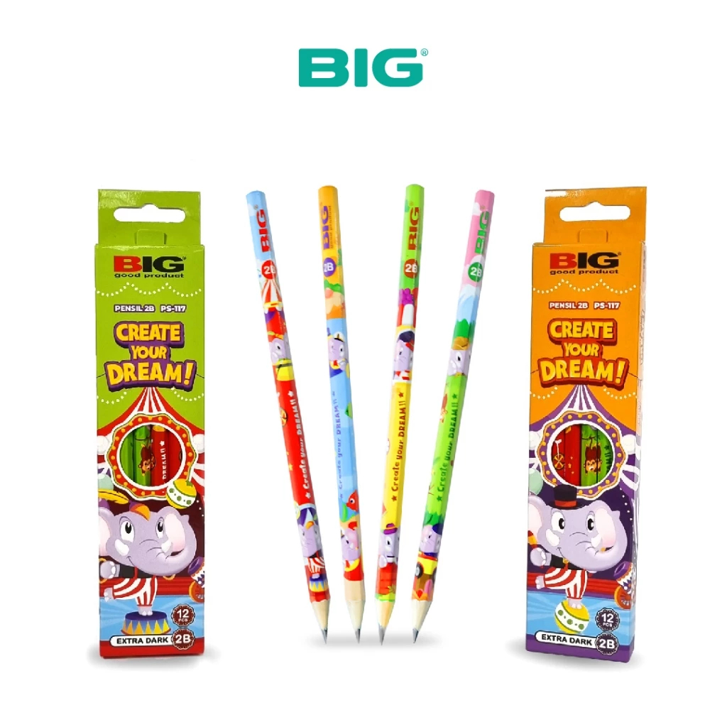 Jual [1 Pak] 12 Pcs BIG Pensil 2B Karakter | Shopee Indonesia