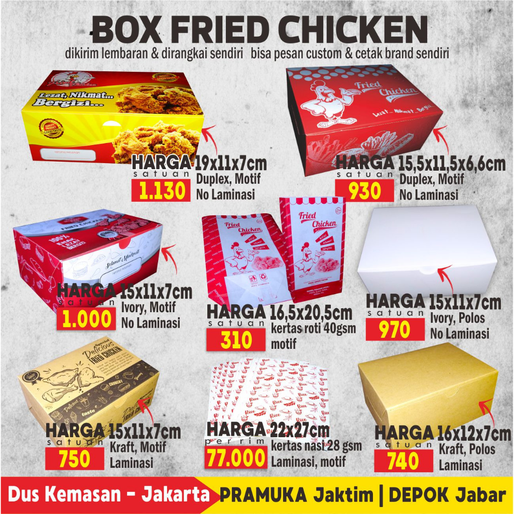 Jual Dus Ayam / Dus Fried Chicken / Box Ayam Goreng | Shopee Indonesia