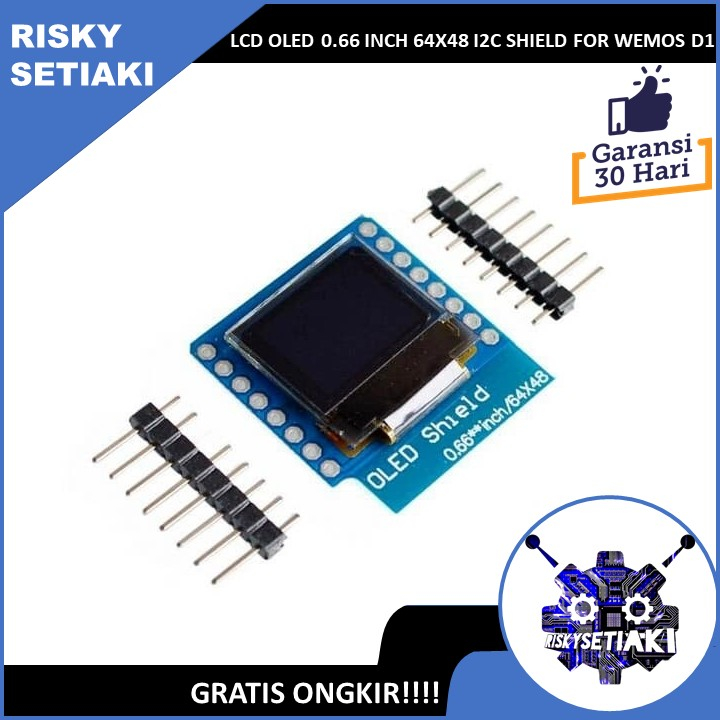 Jual LCD OLED 0.66 INCH 64X48 I2C SHIELD FOR WEMOS D1 PRO MINI | Shopee Indonesia