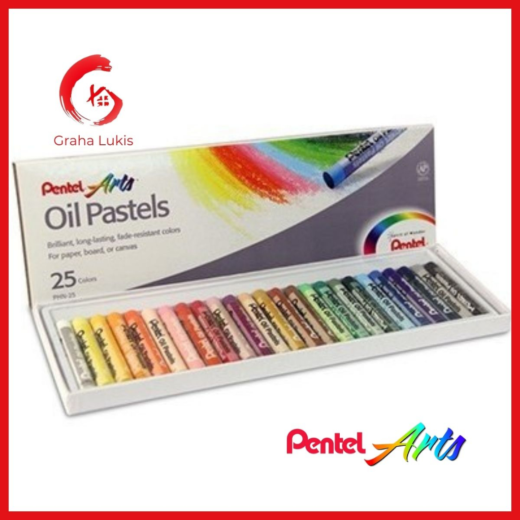 Jual Crayon Pentel Oil Pastels 25 warna - Krayon Oil Pastel | Shopee ...