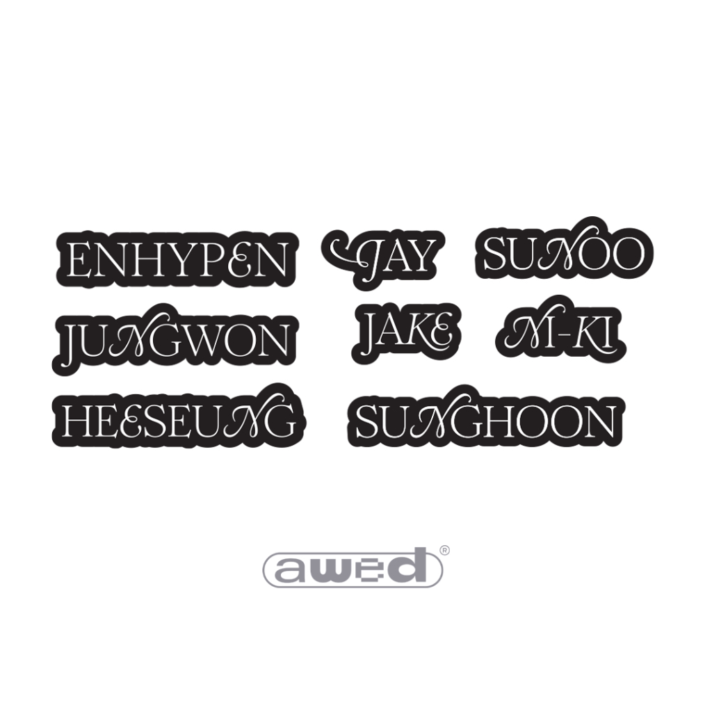Jual ENHYPEN Member Names Holographic Stickers | AWED WORLD | Shopee ...