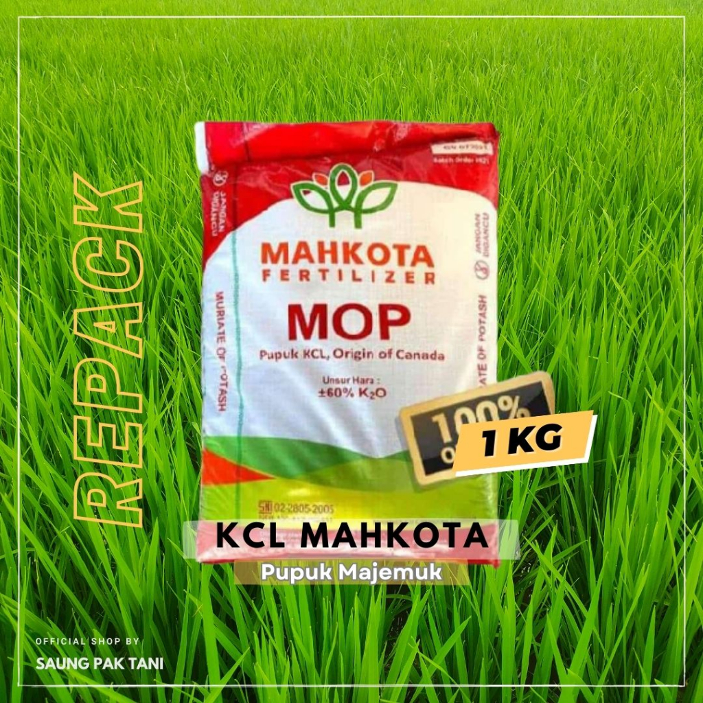 Jual PUPUK KCL MAHKOTA ORIGIN CANADA MURIATE OF POTASH MOP REPACK 1KG ...