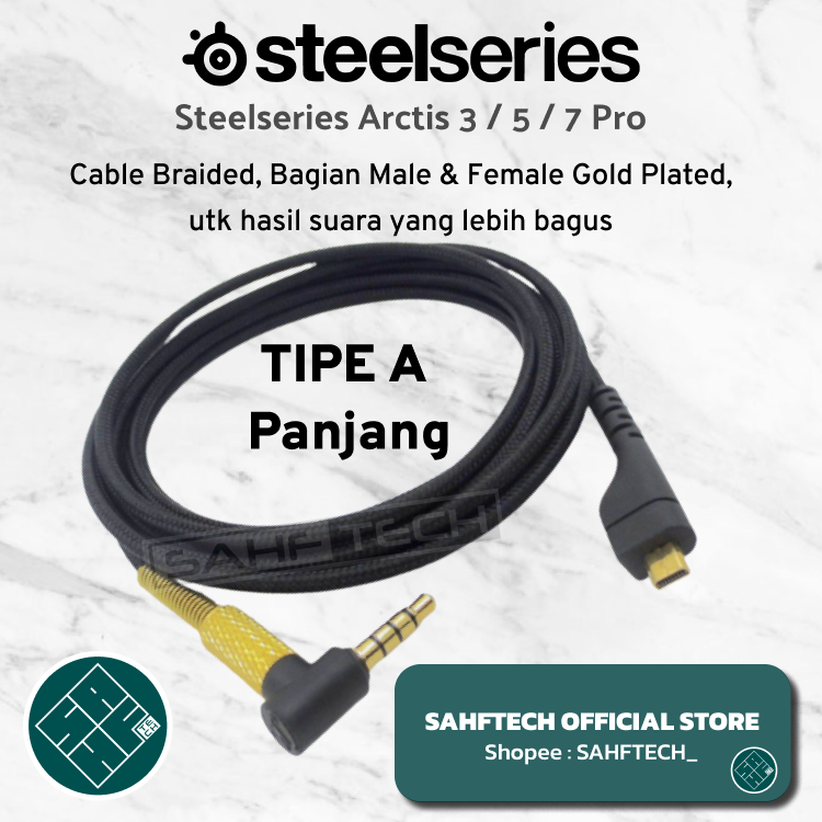 Jual Kabel Steelseries Arctis 3 / 5 / 7 / Pro Audio Cable Gold Plated ...